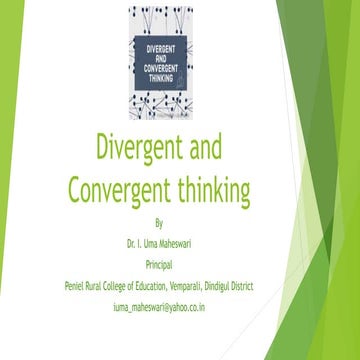 Life skill - Divergent and convergent thinking | PPSX