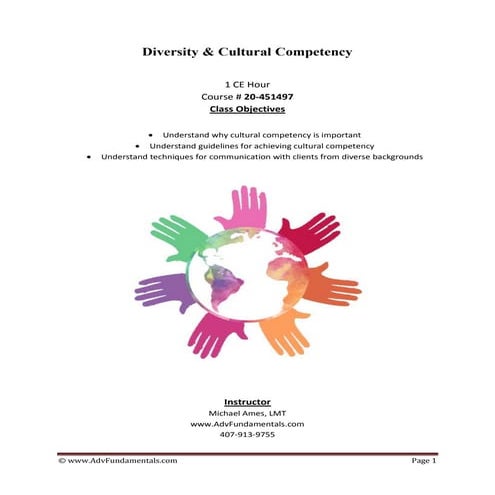 Diversity and cultural competency(1 hr) | PDF