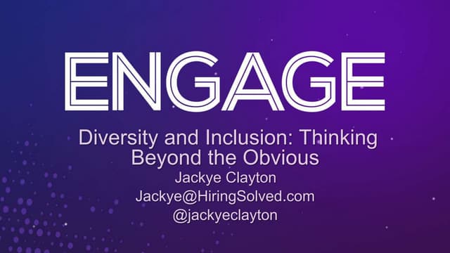 Diversity And Inclusion Thinking Beyond The Obvious Jackye Clayton Ppt