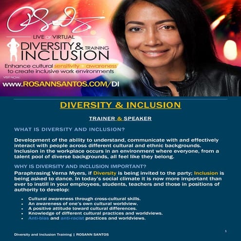 Diversity and Inclusion Training for an Inclusive Workplace | PDF