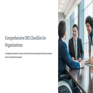 Diversity, Equity & Inclusion (DEI) Checklist with eAuditor Audits ...