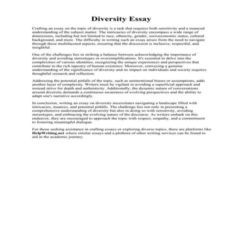 Diversity Essay | PDF