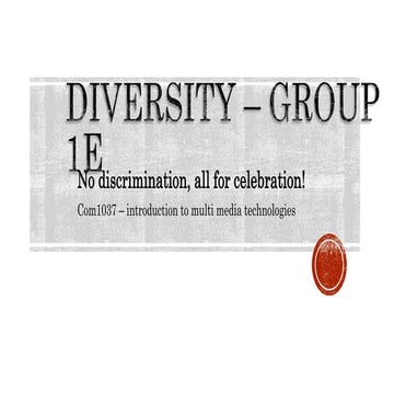 Diversity group presentation | PPTX