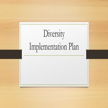Diversity Implementation Plan by Zomak Assignments | PPT