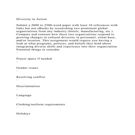 Diversity in ActionSubmit a 2000 to 2500-word paper with least.docx