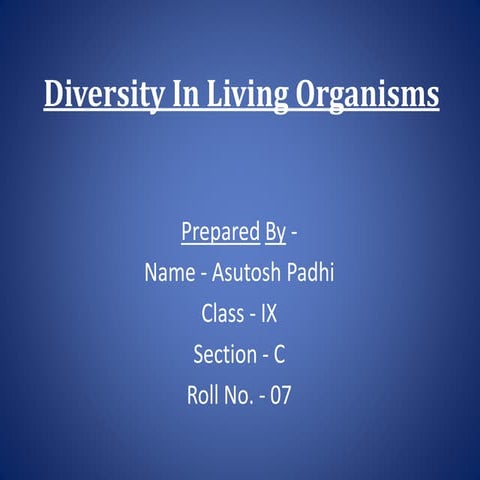 Diversity in living organisms | PPTX