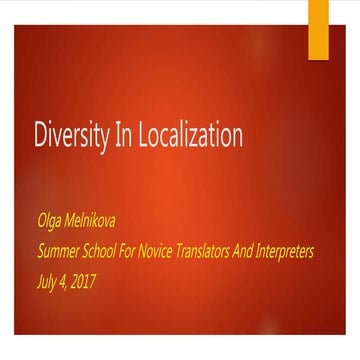 Diversity In Localization (Olga Melnikova) | PPTX