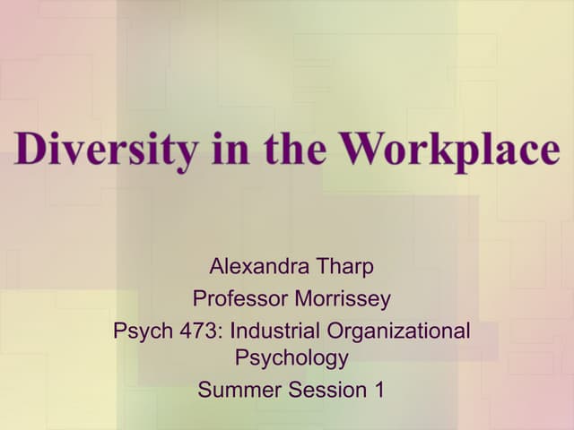 Diversity & Inclusion in the Workplace | PPTX
