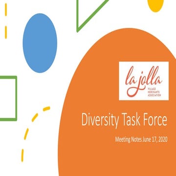 Diversity Initiatives 2020 - La Jolla Village Merchants Association | PPTX