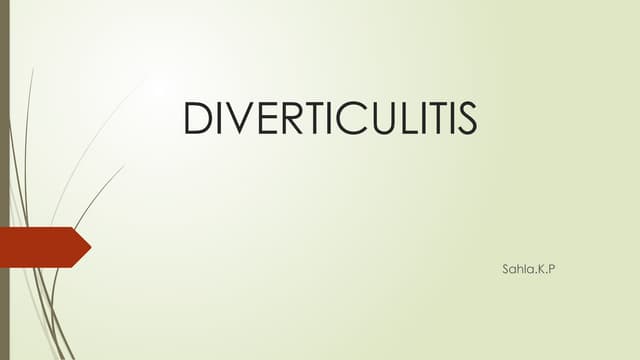 Diverticulitis | PPT