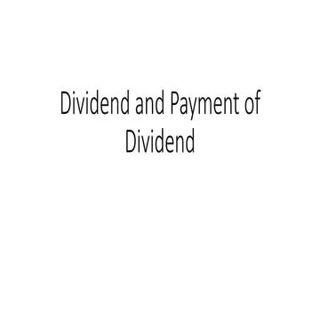 Dividend and Payment of Dividend.pdf | Business Accounting & Finance | Business