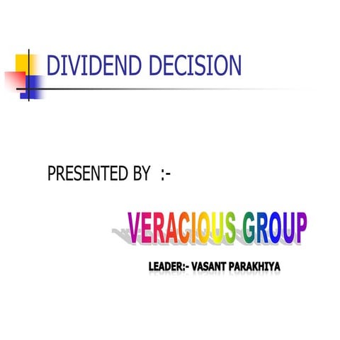 Dividend Decision | PPTX