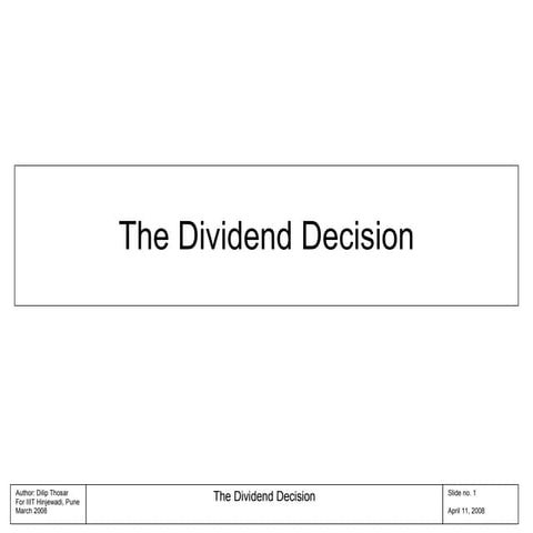 Dividend Decision 03 | PPT