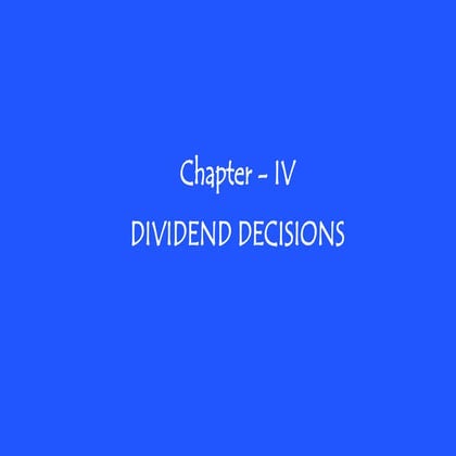 Dividend Decisions in Financial Management | PPTX