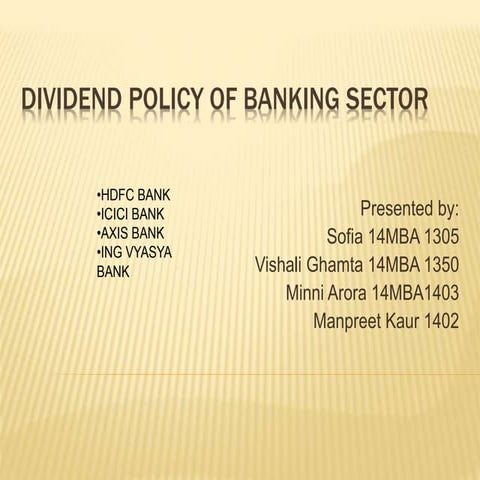 Dividend policy for banking sector | PPT