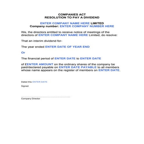 Dividend Resolution.doc