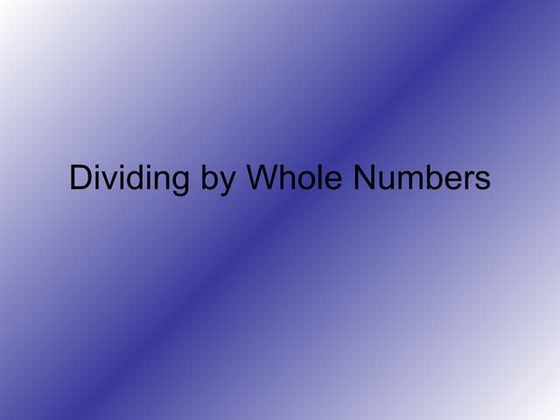 7. lesson 6 division of whole numbers | PPT