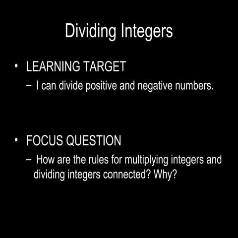 Dividing integers | PPT