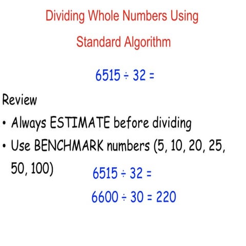 Dividing using standard algorithm | PPT