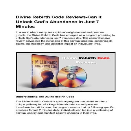 Divine Rebirth Code Reviews-Can It Unlock God's Abundance in Just 7 ...