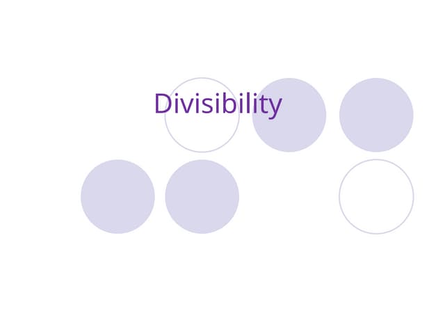 Divisibility Rules | PPTX