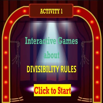 Interactive Games about Divisibility Rules | PPTX