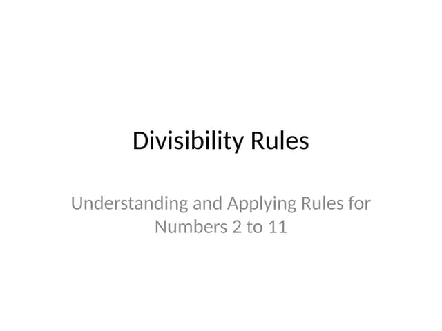 Lesson 5. divisibility by 4,8,11 and 12 | PPTX