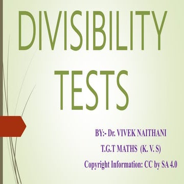 Divisibility tests | PPTX
