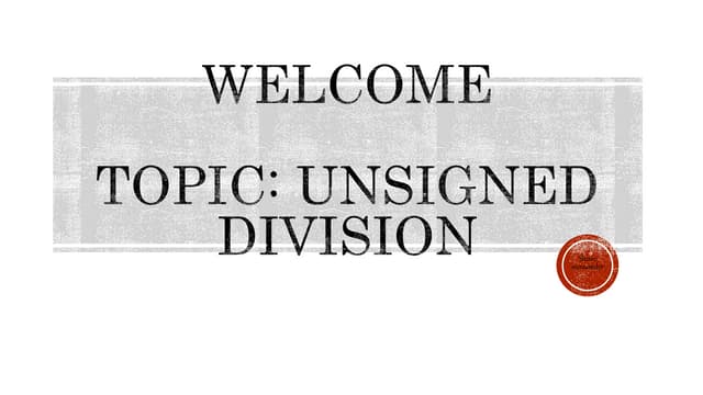 Restoring & Non-Restoring Division Algorithm By Sania Nisar | PPTX