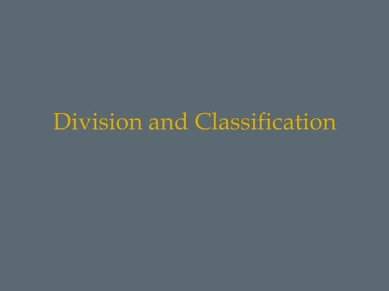 What is division classification | PPT