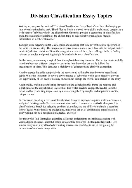 Essay On Classification.pdf | Homework and Study | Education