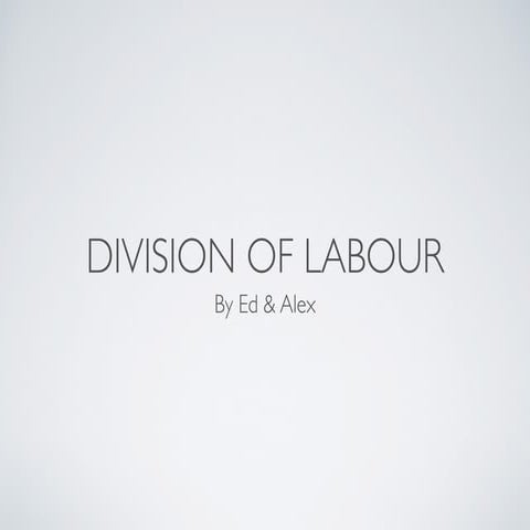 Division of Labour | PPT