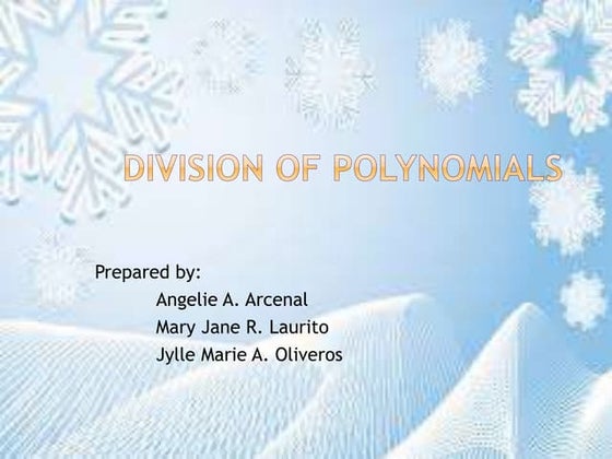 Mathematics Grade 10 Dividing Polynomials | PPTX