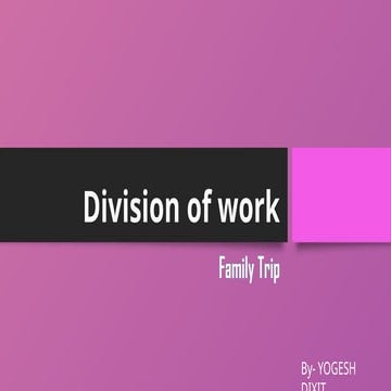 Division of work strategic management mba | PPTX