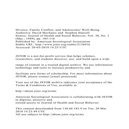 Divorce, Family Conflict, and Adolescents Well-BeingAu.docx