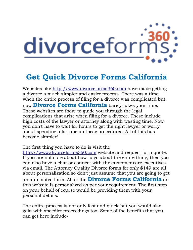 California Divorce Divorce Forms – SLYI