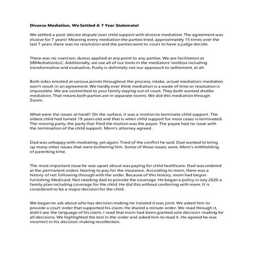 Setting ground Rules and Intentions in Divorce Mediation | PDF