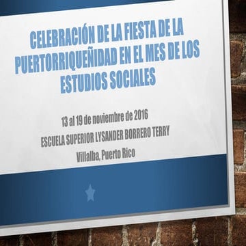 Divulgación Semana De La Puertorriqueñidad 2016 | PPTX