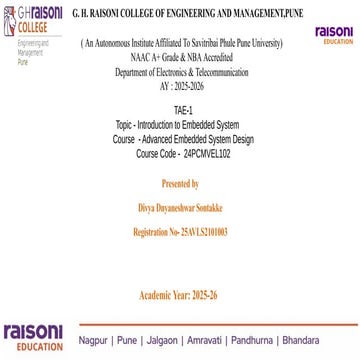 Divya - Embedded System PPT.pptx embedded embedded system ppt for ENTC student | PPTX