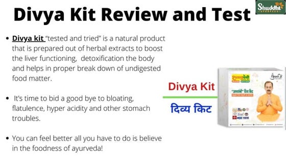 Is divya kit ayurveda product | PPT