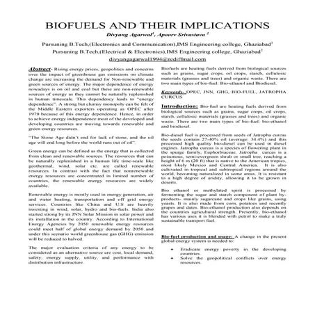 Ethanol biofuel and biodiesel | PPTX