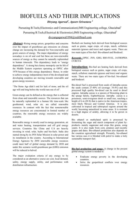 Challenges in Ethanol Blending and Their Impact on India | DOCX ...