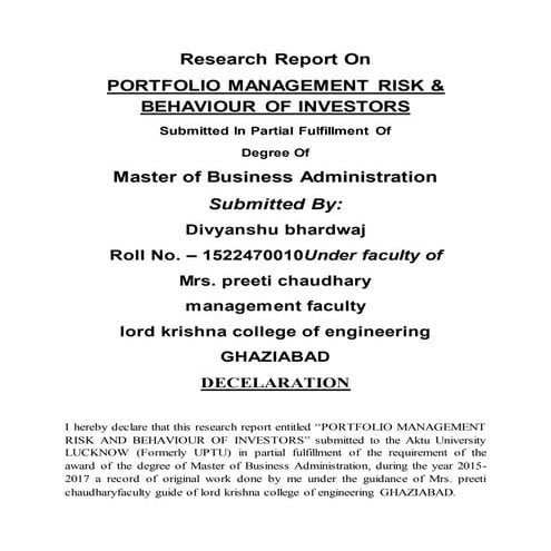 Divyanshu report pdf front page | DOC