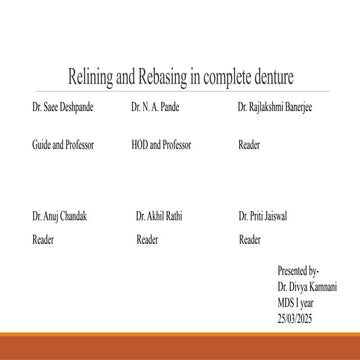 Relining and rebasing of complete dentures | PPT