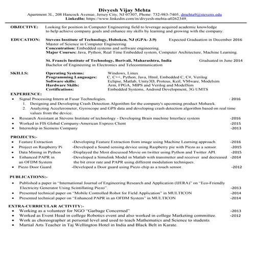 Divyesh mehta resume | PDF