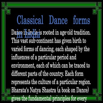 Indian Classical Dance forms - Rich Heritages | PPT