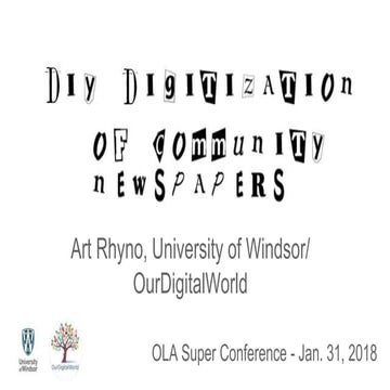 Diy Digitization of Community Newspapers | PPT