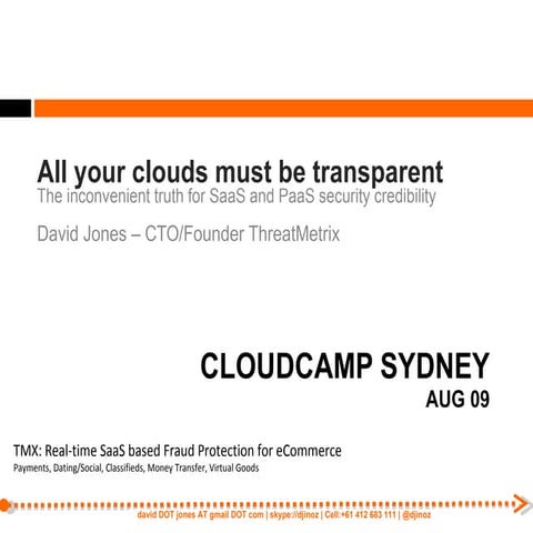 Your clouds must be transparent - an intro to Cloud Security Alliance | PPT