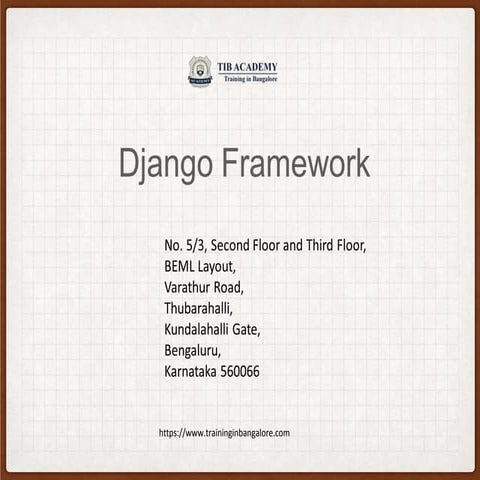 Django Training Tutorial In Bangalore Ppt