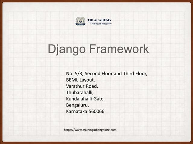 Django Training Tutorial In Bangalore Ppt